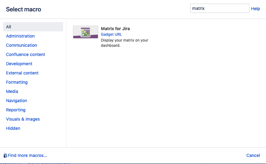 How to Add a Matrix to a Confluence Page - Teamworkx Matrix for Jira